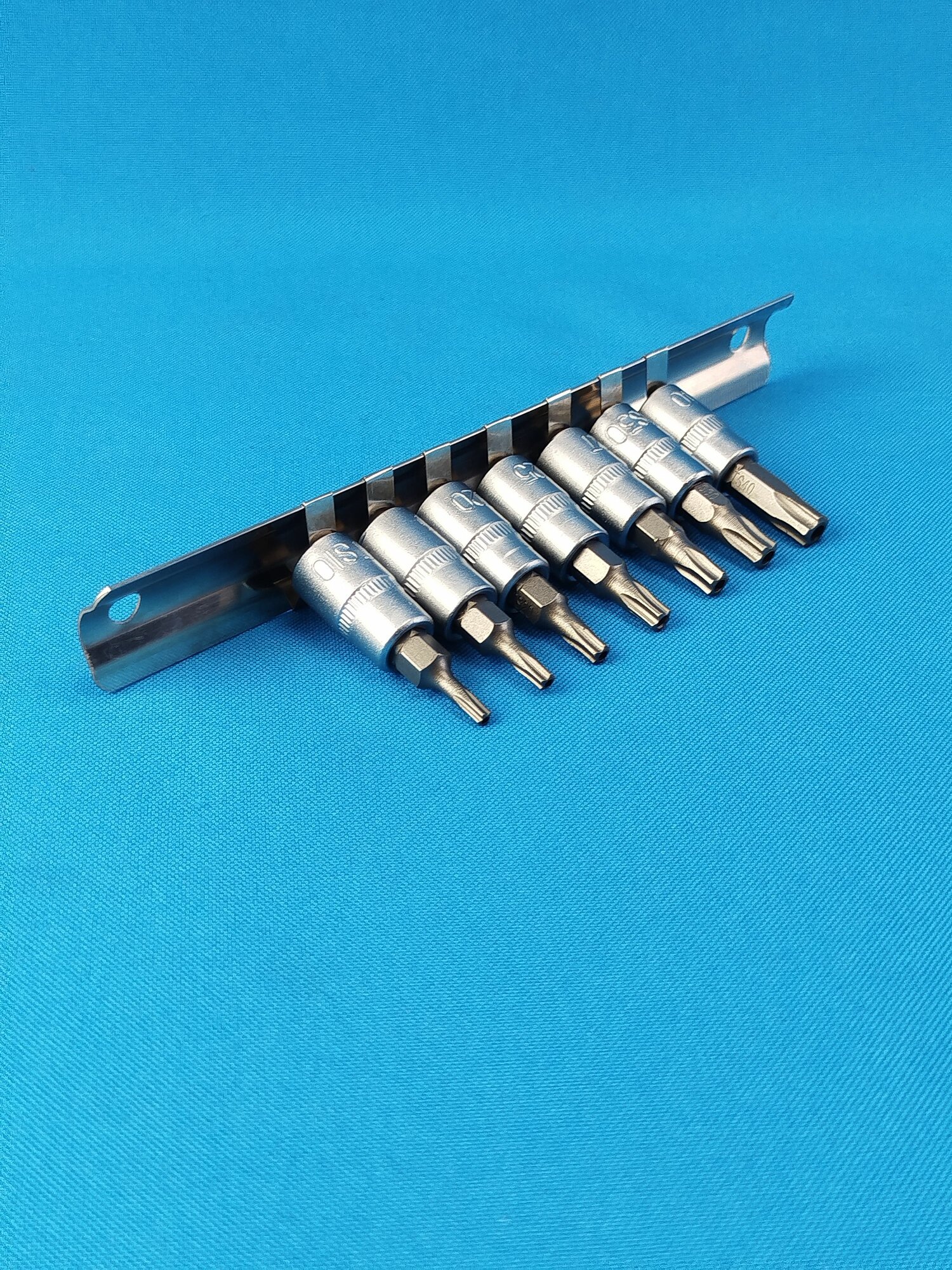 Набор головок со вставкой TORX "АвтоДело" 7шт Т10-Т40 (планка)