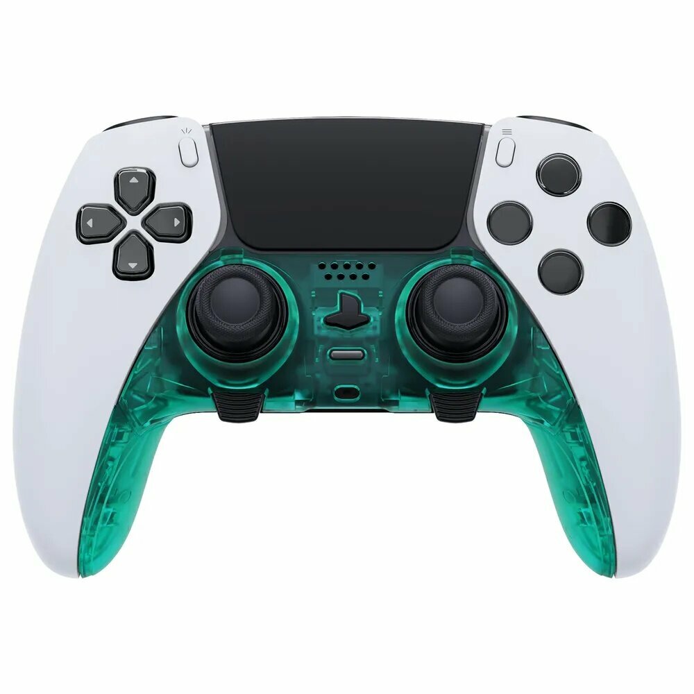EXtremeRate Верхняя и нижняя декоративная накладка-корпус для геймпада PS5 Edge, чёрные панели-крышки