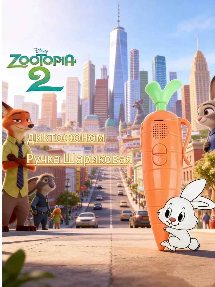 Интерактивная игрушка Морковка с диктофоном Оранжевый Zootopia 2