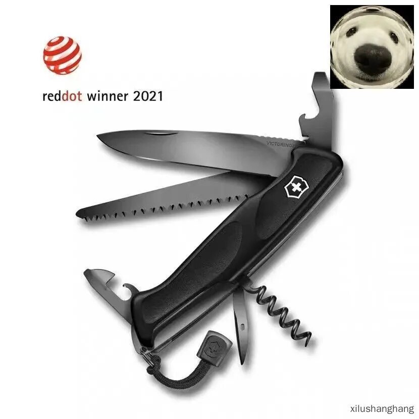 Нож перочинный RangerGrip 55 Onyx Black (12 функций) VICTORINOX 0.9563. C31P
