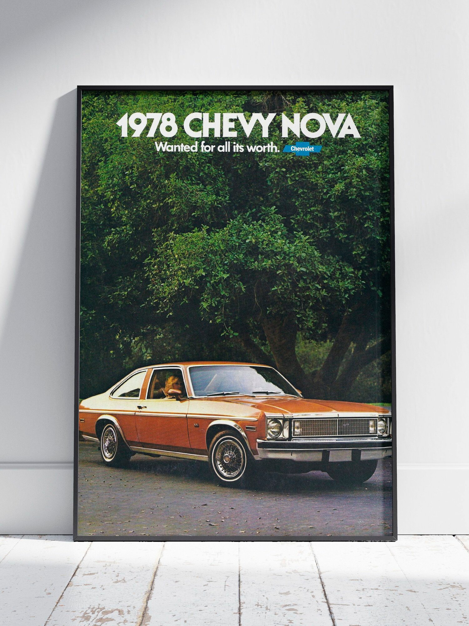 Плакат на стену для интерьера Легенды Авто (Шевроле Нова - Chevrolet Nova) - Постер по машине формата A3 (30x42 см)