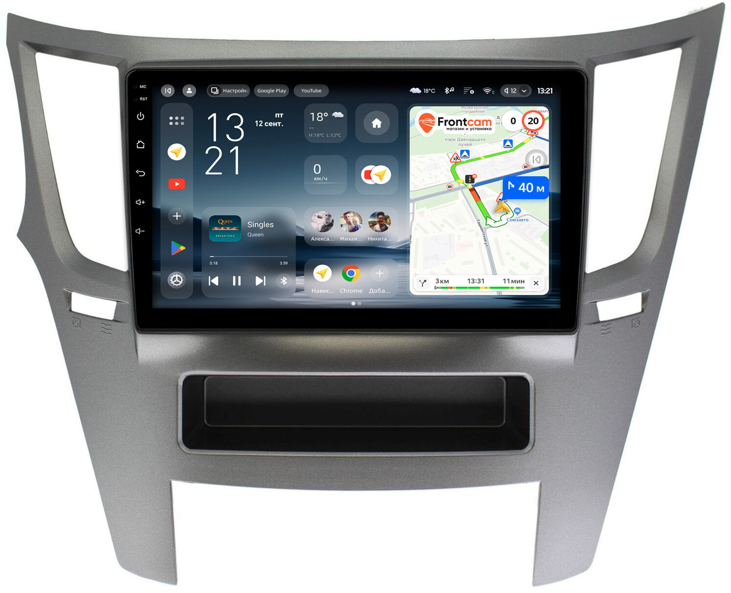 Штатная магнитола Subaru Legacy 5, Outback 4 2009-2014 (серая, левый руль) Teyes CC4L 4/64 9" RM-9051 Android 14 (4G-SIM, QLed, AI)
