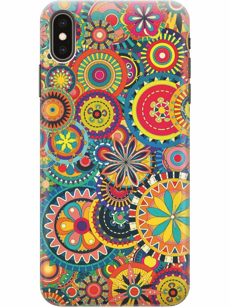 Силиконовый чехол на Apple iPhone XS Max / Эпл Айфон Икс Эс Макс с рисунком "Яркий узор"