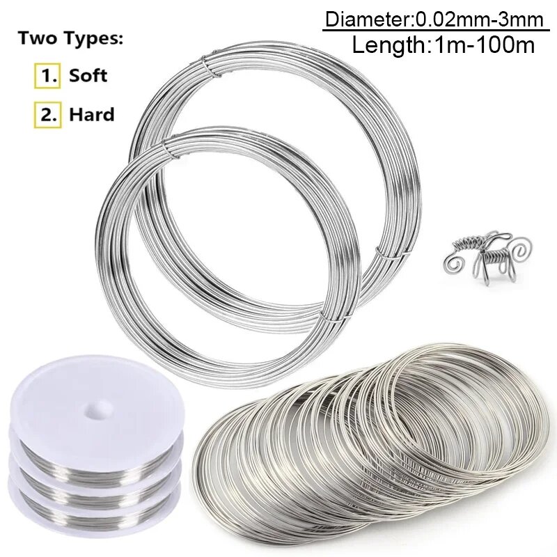 Проволока нержавеющая 0.5 мм x 50 м, Hard Steel Wire