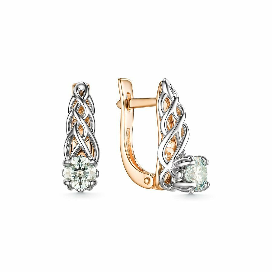 Серьги, серебро, 925 проба, золочение