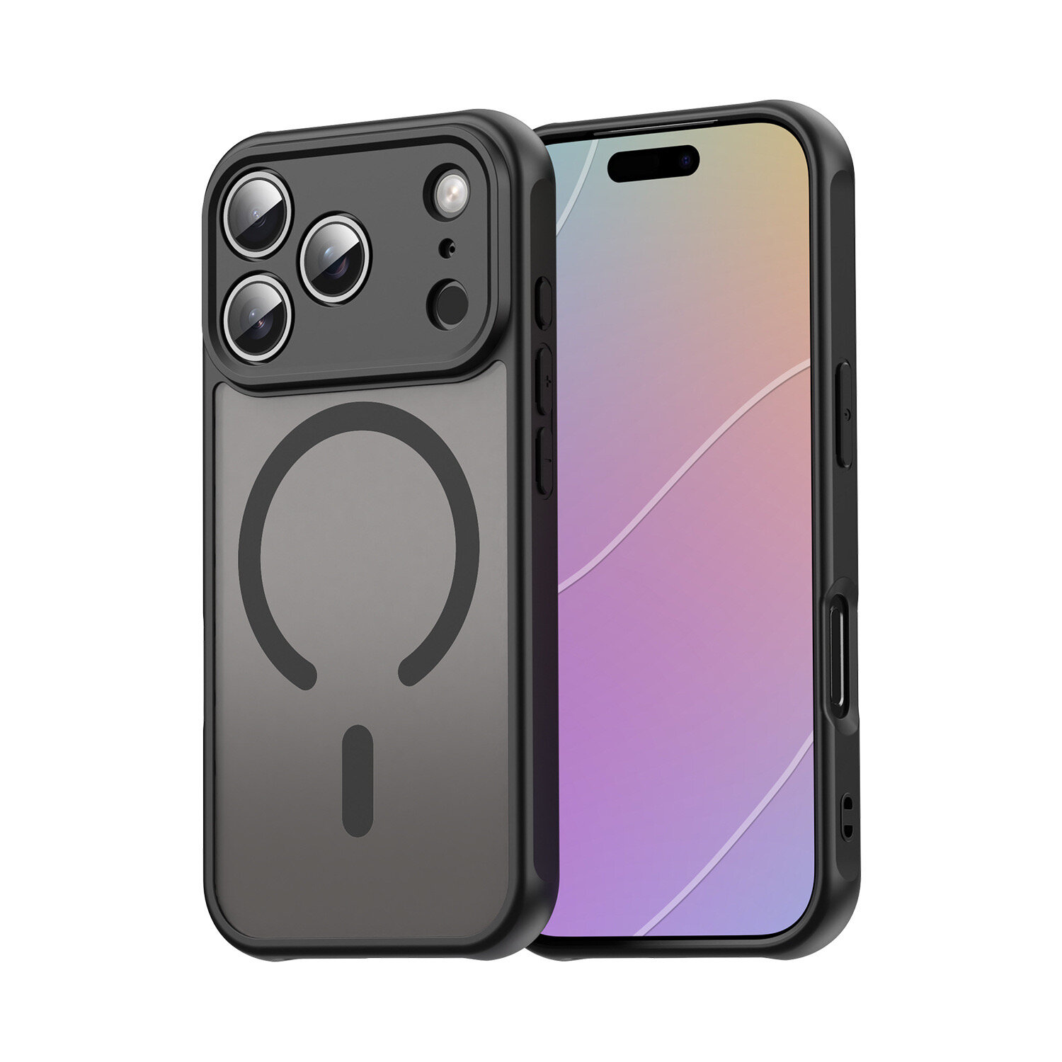 Чехол Creative Case для Apple iPhone 17 Pro (айфон 17 про) магнитный, MagSafe (магсейф), противоударный, черный