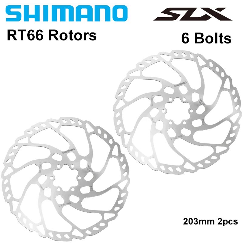 SHIMANO SLX M7000 SM RT66 Дисковый тормозной диск 6 болтов RT66 203mm 2pcs