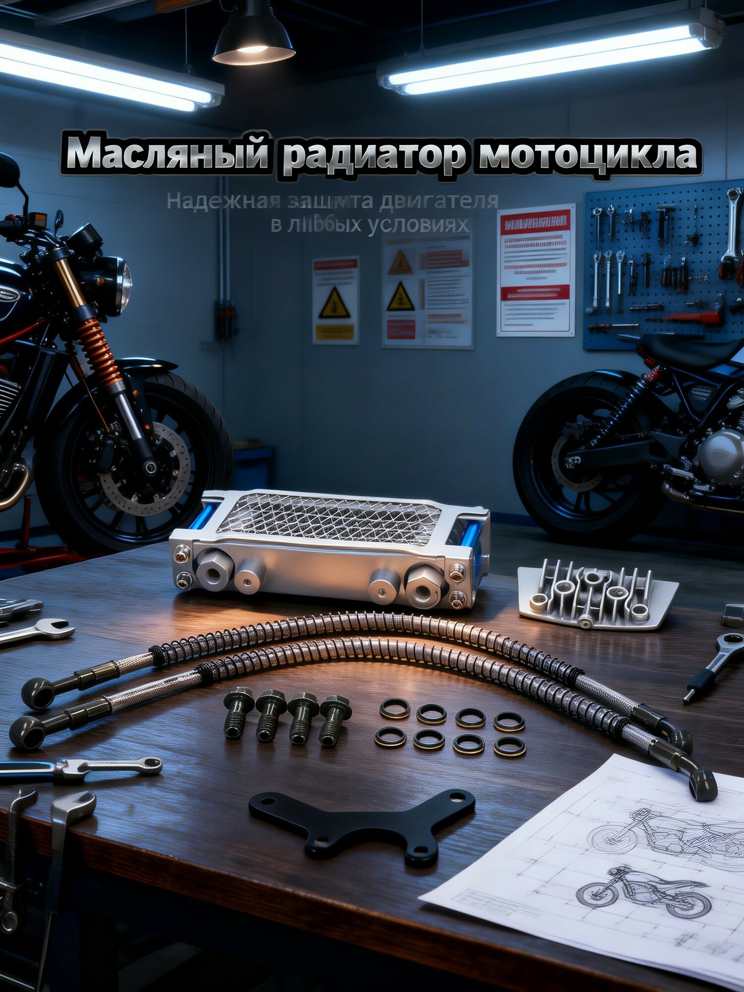Масляный радиатор мотоцикла — алюминиевый охладитель масла 50–150 см³ для питбайков, замена Monkey 125, для города