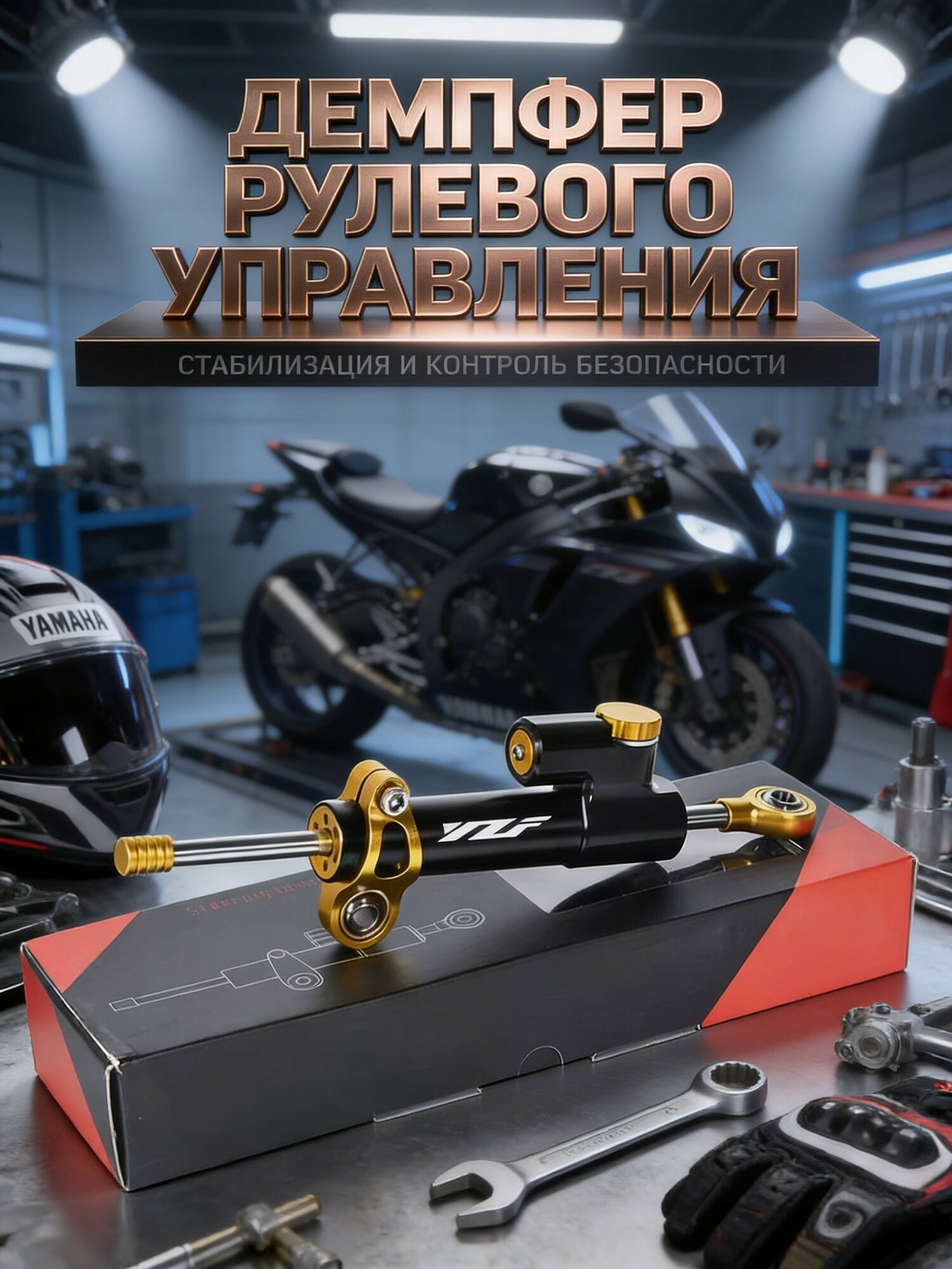 Демпфер рулевого управления для YZF R1 R3 R6 R25 MT03 MT25 2005-2016 — универсальная замена с чувствительной стабилизацией