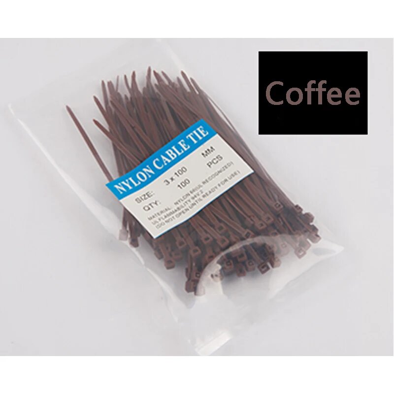 Кабельные стяжки Coffee 3x100 мм, 100 шт