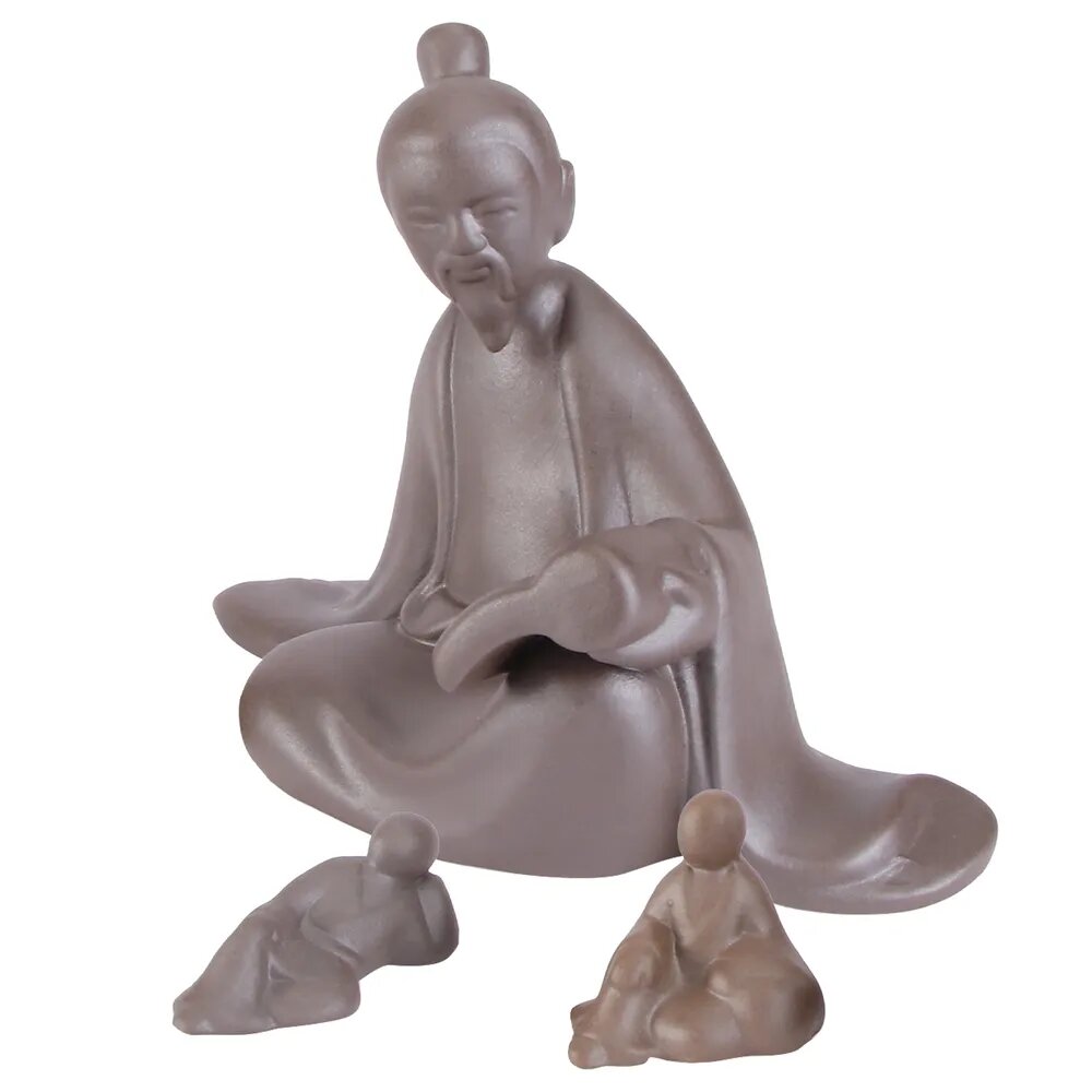 Декоративные Керамические Статуэтки Из Пурпурной Глины, Украшение Для Дома, 3 Шт