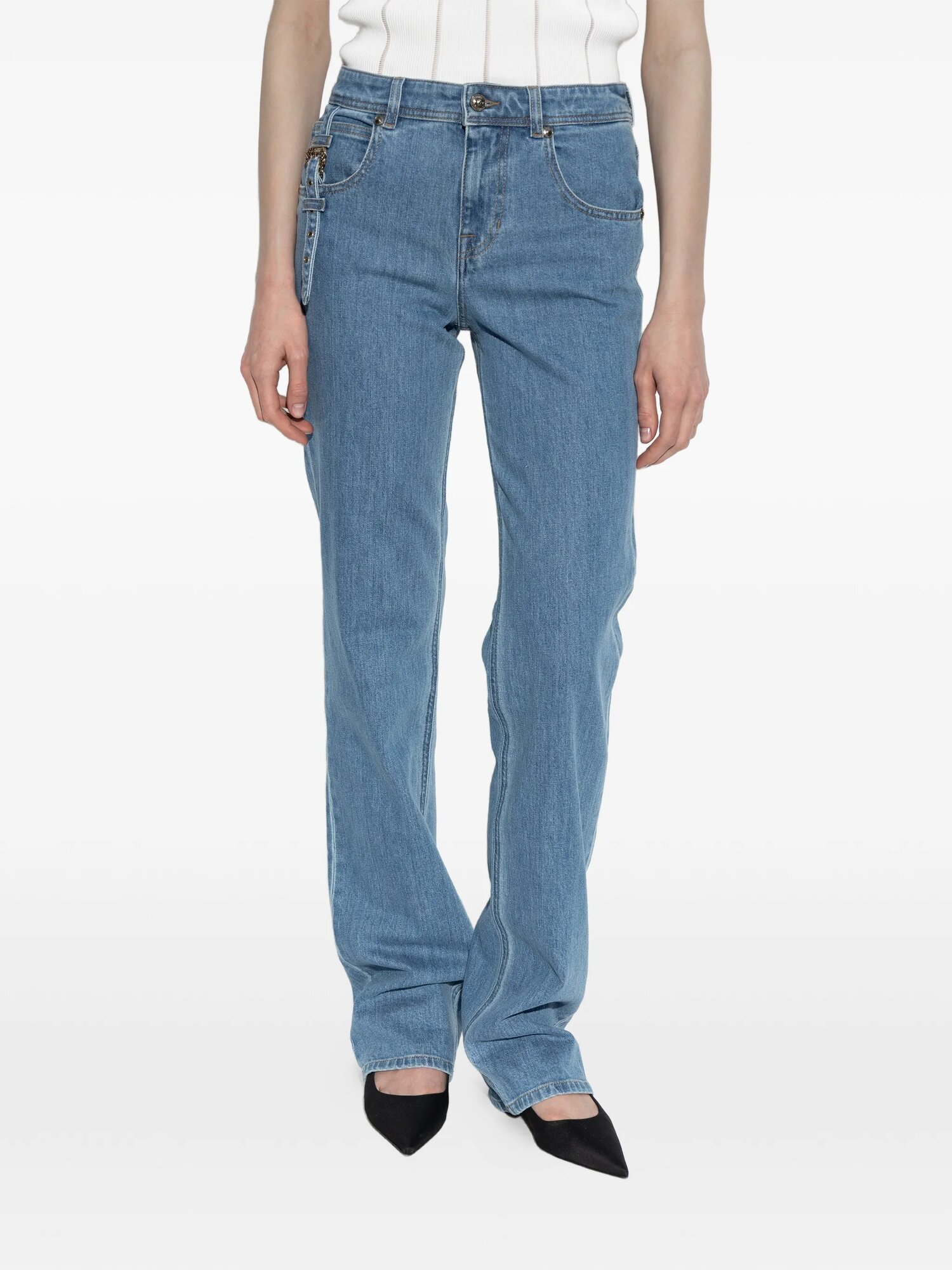 Джинсы скинни Versace Jeans Couture Slim-fit denim jeans, размер 4 — фото 1