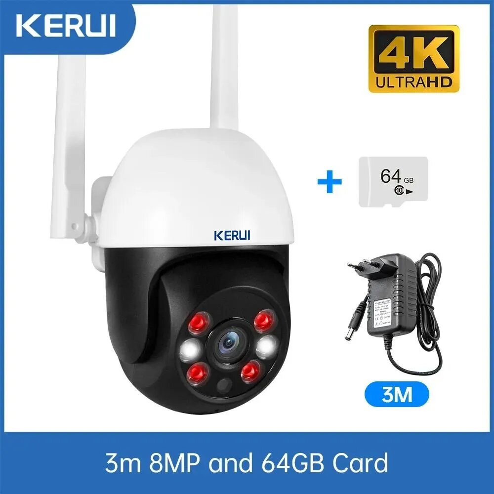 KERUI WIFI Камера безопасности для дома, гаража, купола с инфракрасным ночным видением для просмотра видео на открытом воздухе в приложении