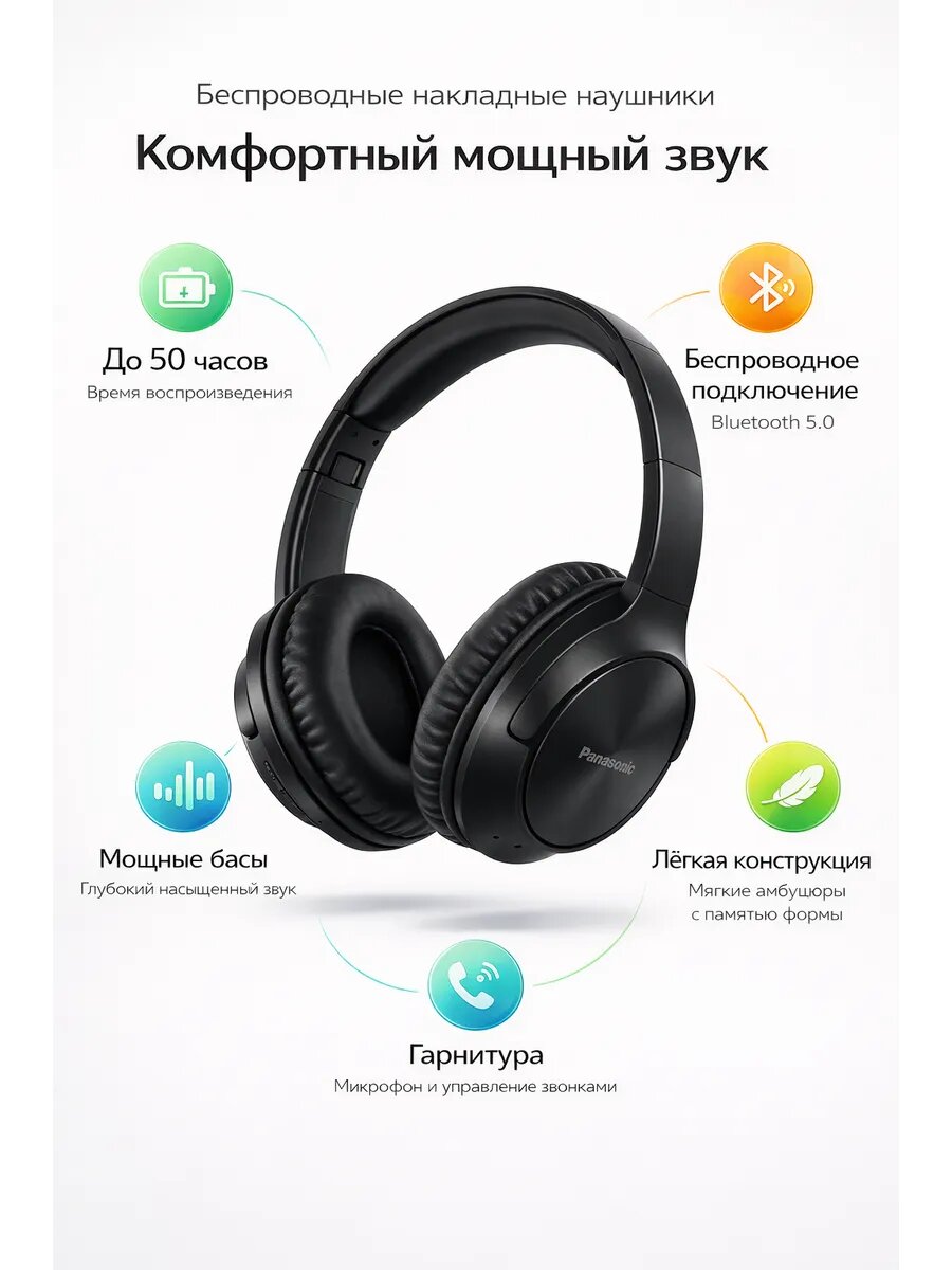 Наушники беспроводные Bluetooth RB-HF520BGEK