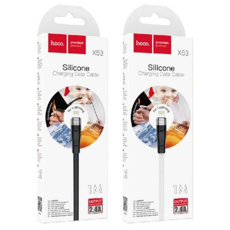 Кабель Lightning HOCO X53 *1м *2,4А силикон, Black 6931474738059