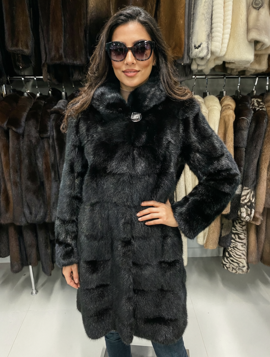 Поперечная. Шуба. Норка. Трансформер. Стильная 42-44 р.