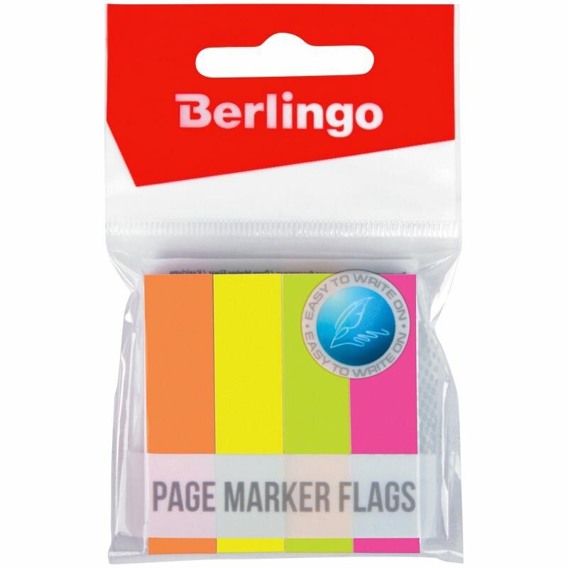 Закладки BERLINGO 12*50мм. 100л. 4 цвета (LSz_50124)