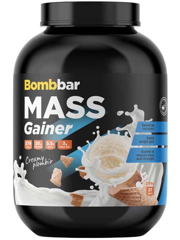 Гейнер BombBar Mass Gainer 2700 г, Сливочный пломбир