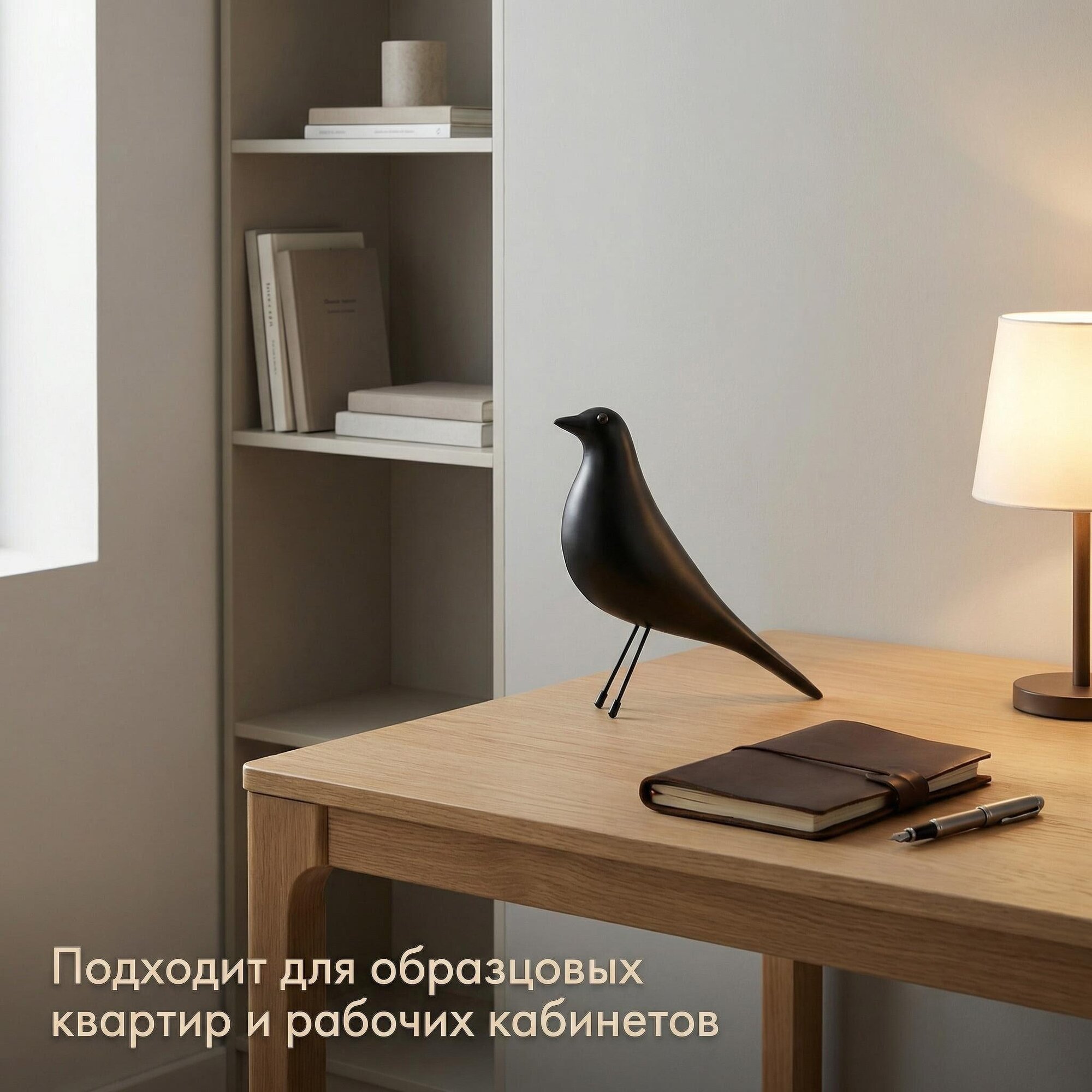 Скульптура Чёрная птица Eames, минималистичная фигурка из смолы, декор для дома и офиса