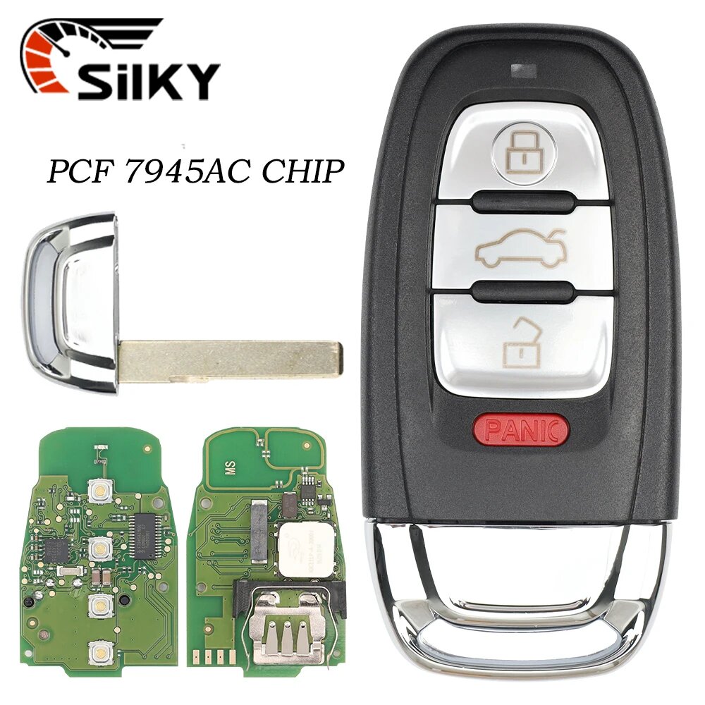 Ключ авто SilKY Audi A4 A5 A6 A7 A8, 4 кнопки, 315MHZ