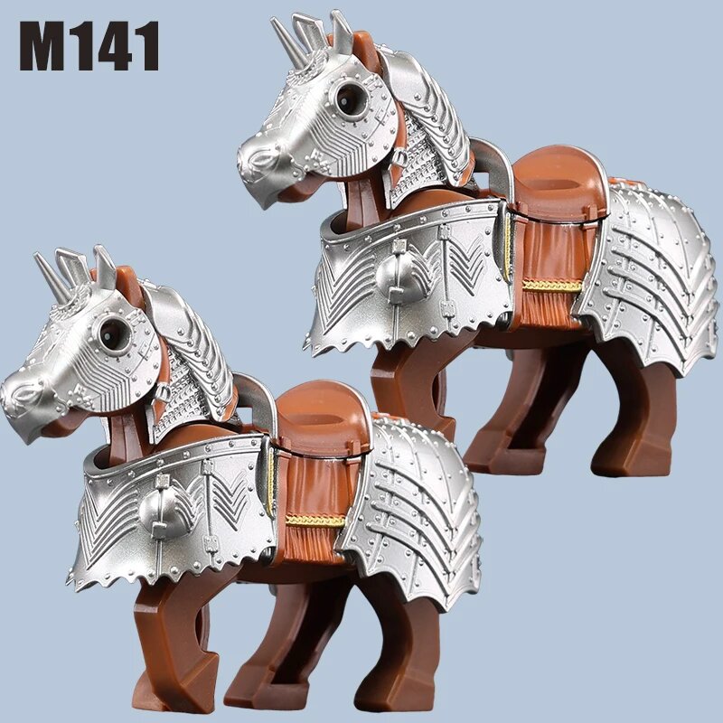 Конструктор Custfig M141, 2шт, средневековые военные лошади