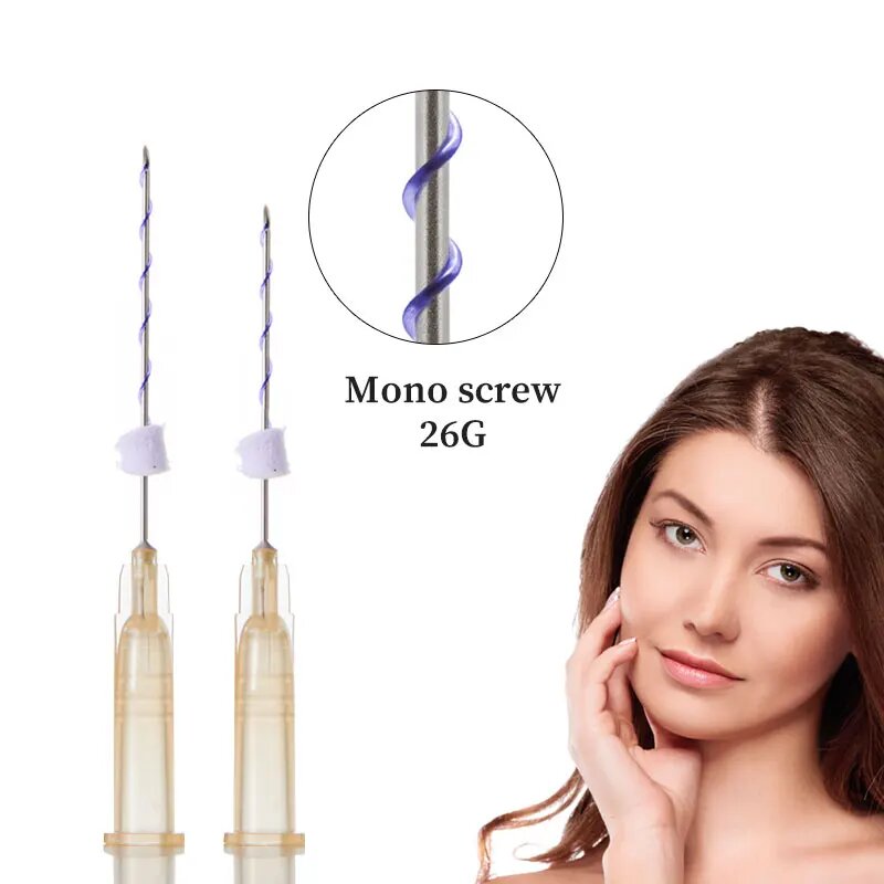 ПДО моно нити для лифтинга лица и шеи 50 шт. mono screw 26G 60mm