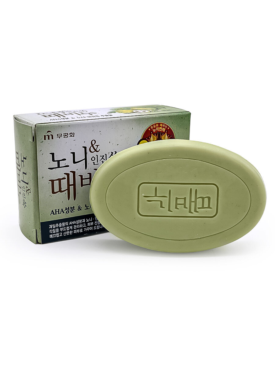 Mukunghwa Мыло для тела отшелушивающее успокаивающее с экстрактом Нони Noni & Foremost Mugwort Scrub Soap 90 г
