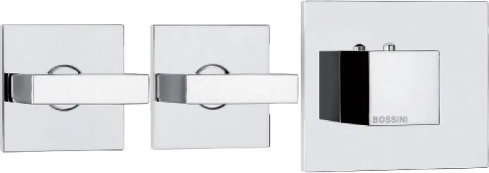 Термостатический смеситель встраиваемый Bossini Rectangular 2 Outlets LP Z033203 С внутренней частью, латунный, настенный, хром, глянцевый