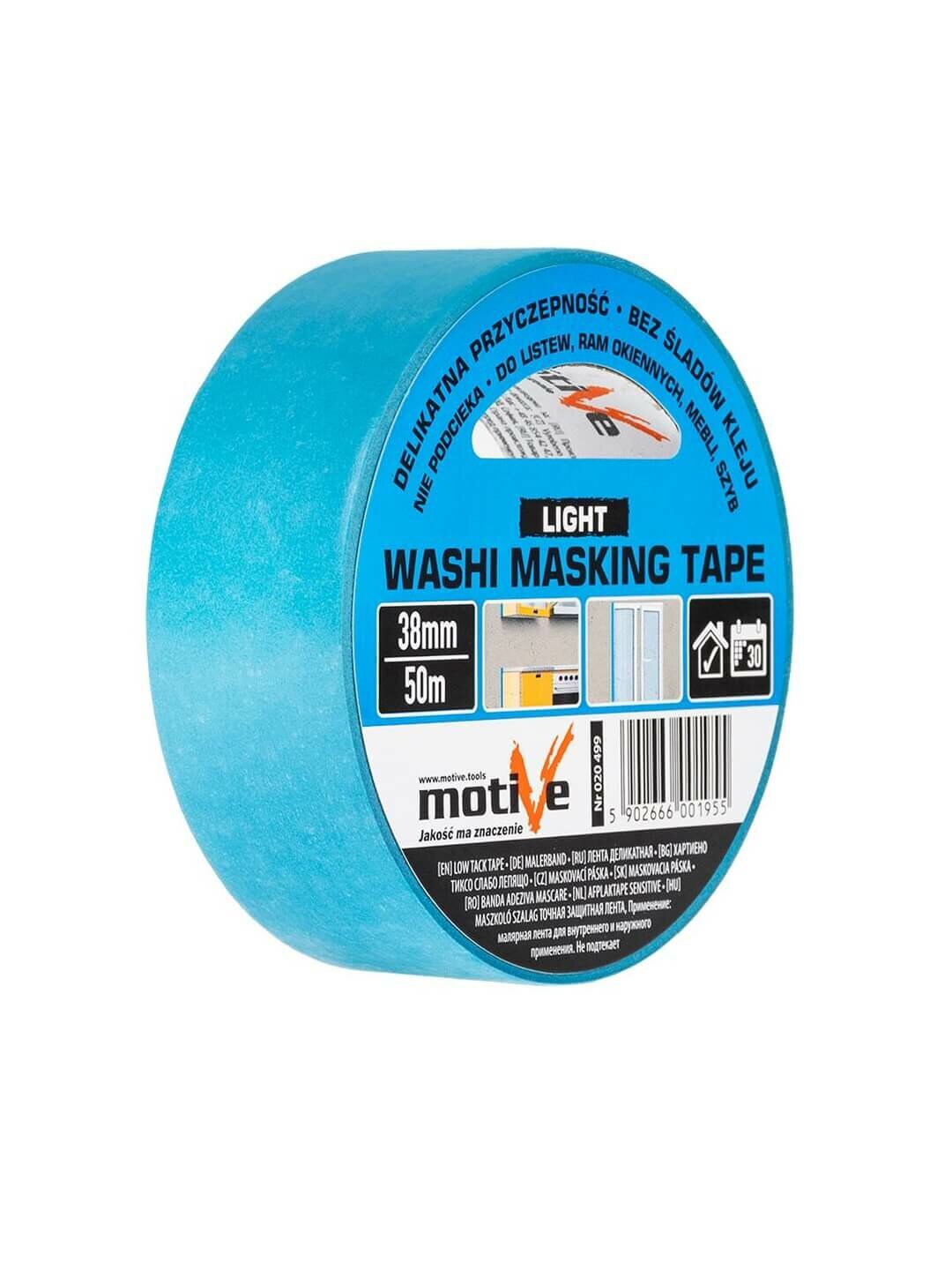 Лента малярная голубая Motive Washi Light 20 499 (38мм*50м) упак (3 шт)