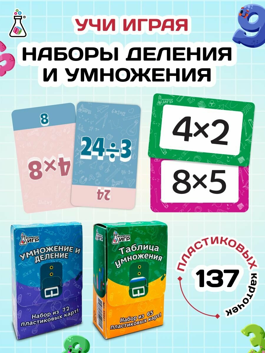 Набор карточек таблица умножения и деления