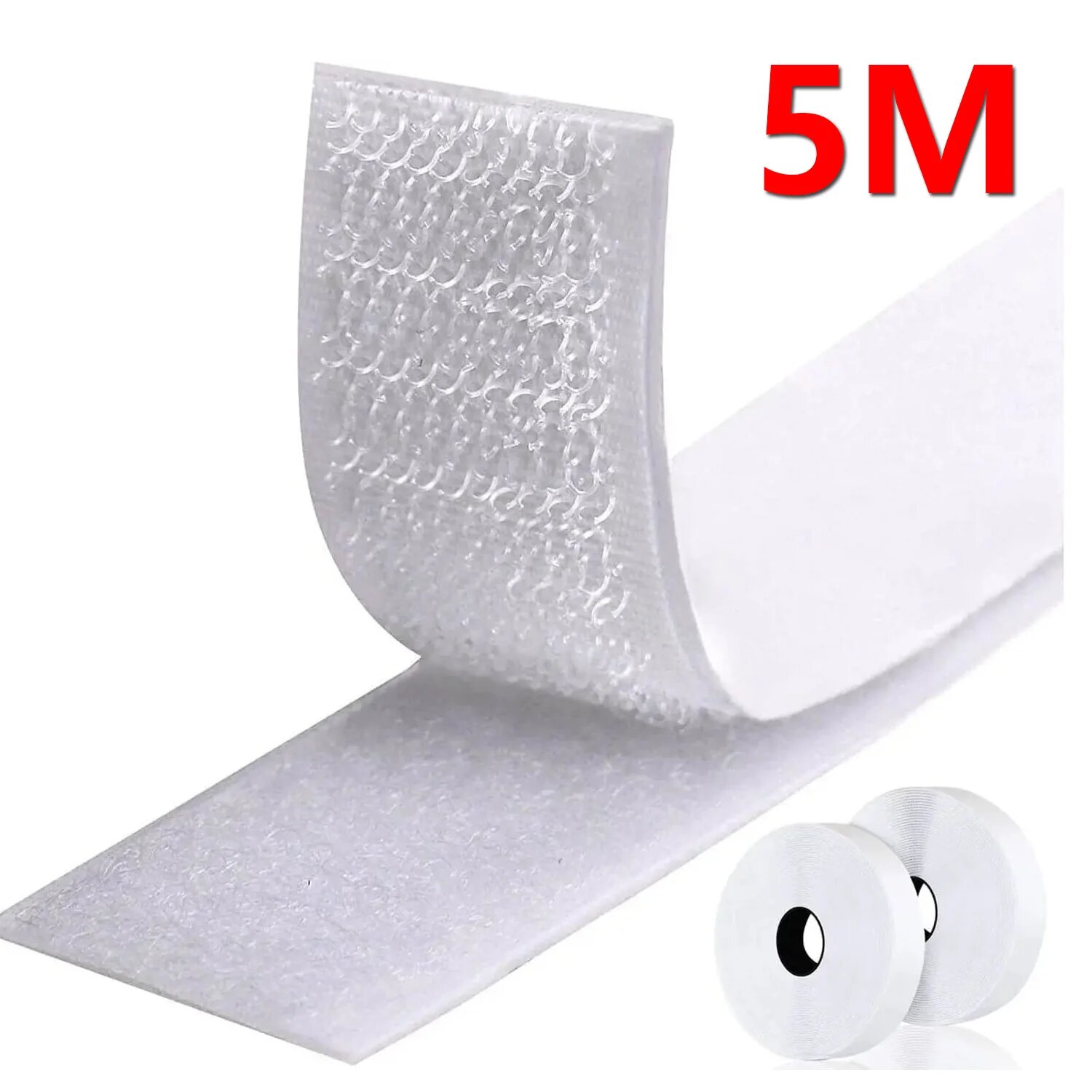 Белая самоклеящаяся лента Velcro 20мм, 5м