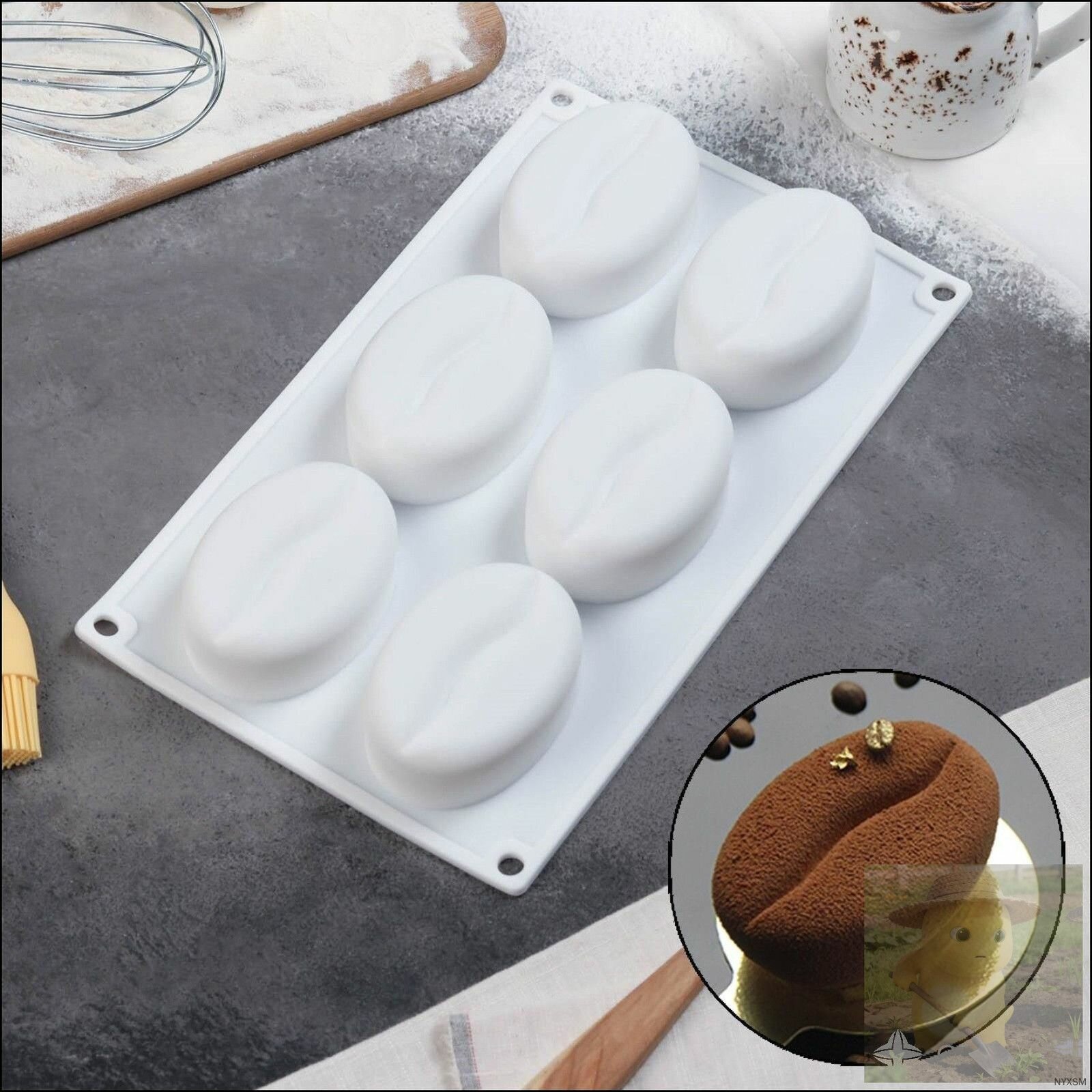 Форма для выпечки, Овальная, 6 яч, 5 см, 1 шт