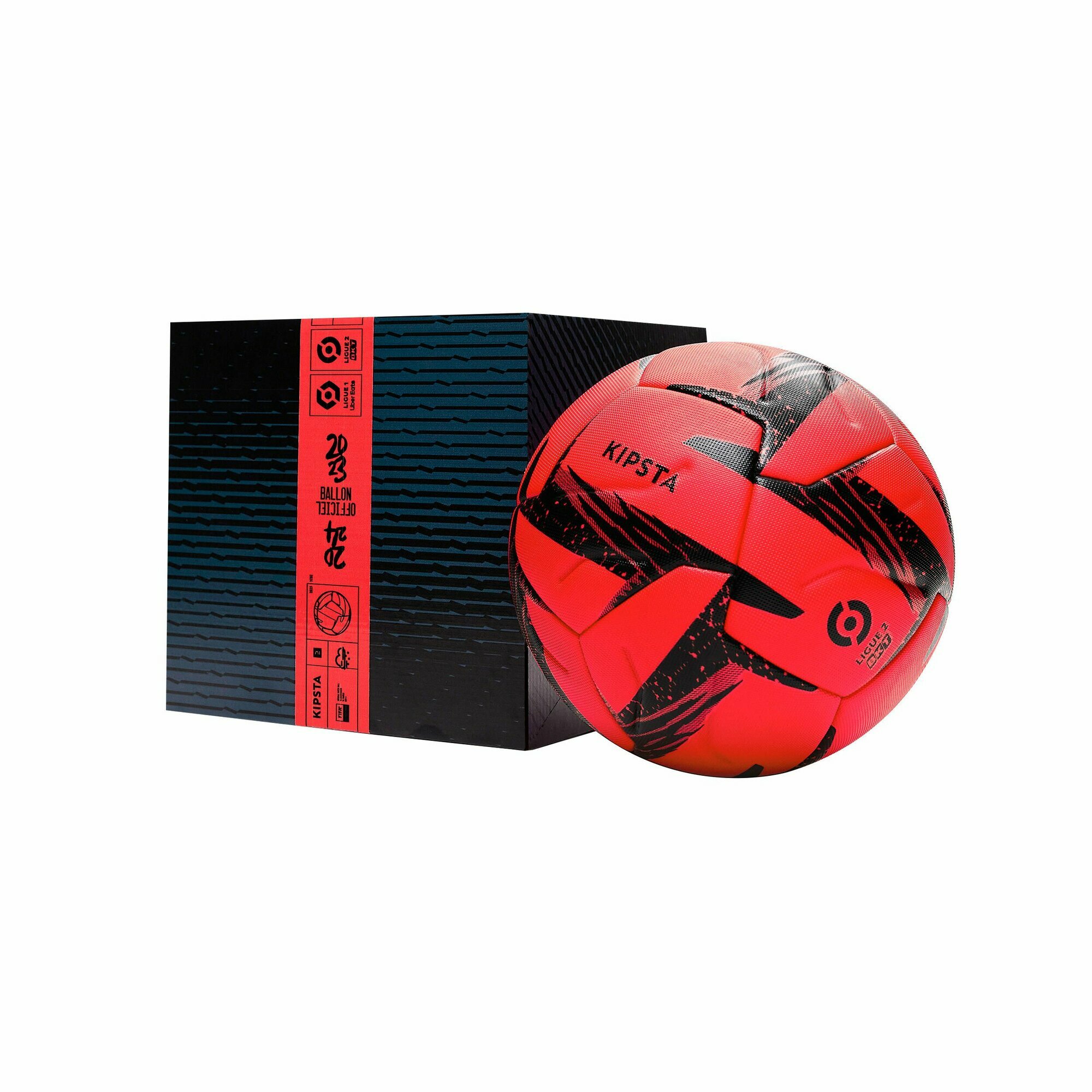 Мяч Kipsta L2 BKT Officiel Match Ball Winter 2023 в коробке, Decathlon, Цвет: Персик флуоресцентный, Размер: 5