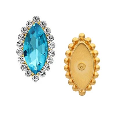 Бирюзовые стразы-капсулы aquamarine