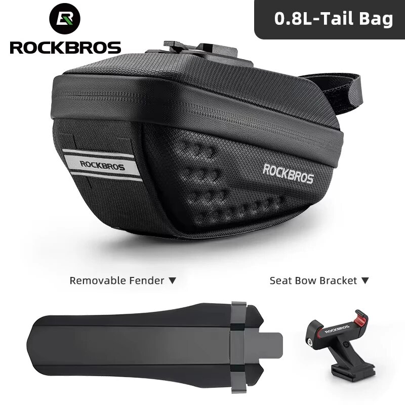 ROCKBROS 0.8L Задняя Седельная Сумка, Черный