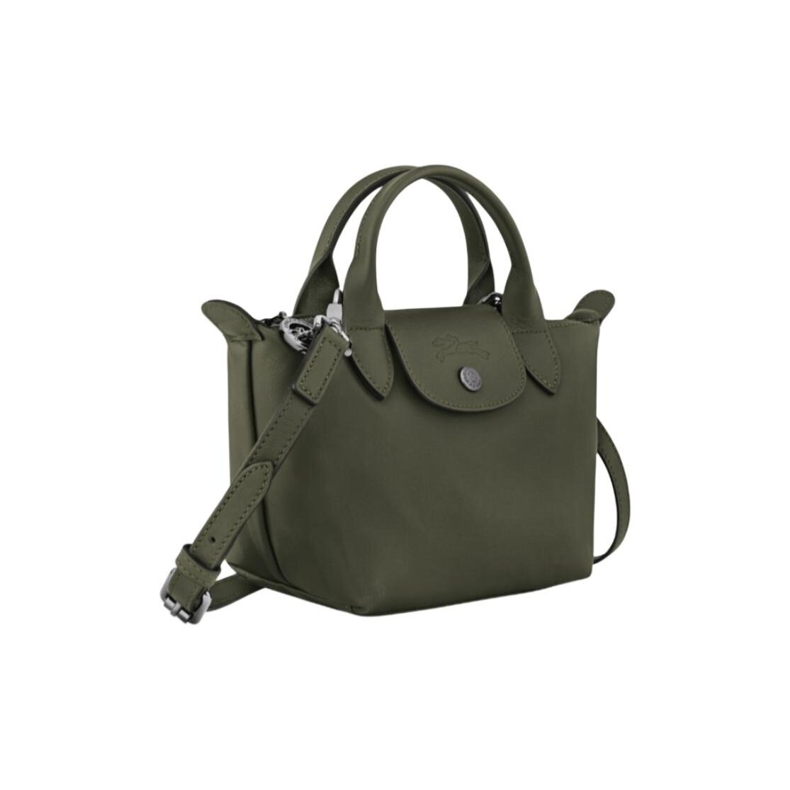 Сумка Longchamp Le Pliage, фактура матовая, зеленый, — фото 1