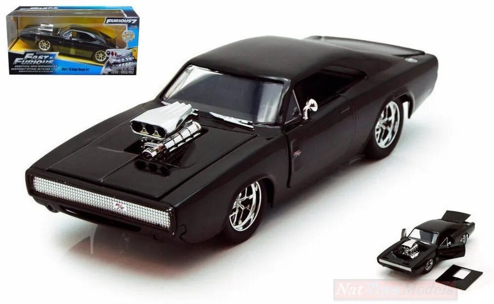 Машинка Jada Toys DOM'S Dodge Charger R/T 1970 Fast & Furious 7 Black 1:24