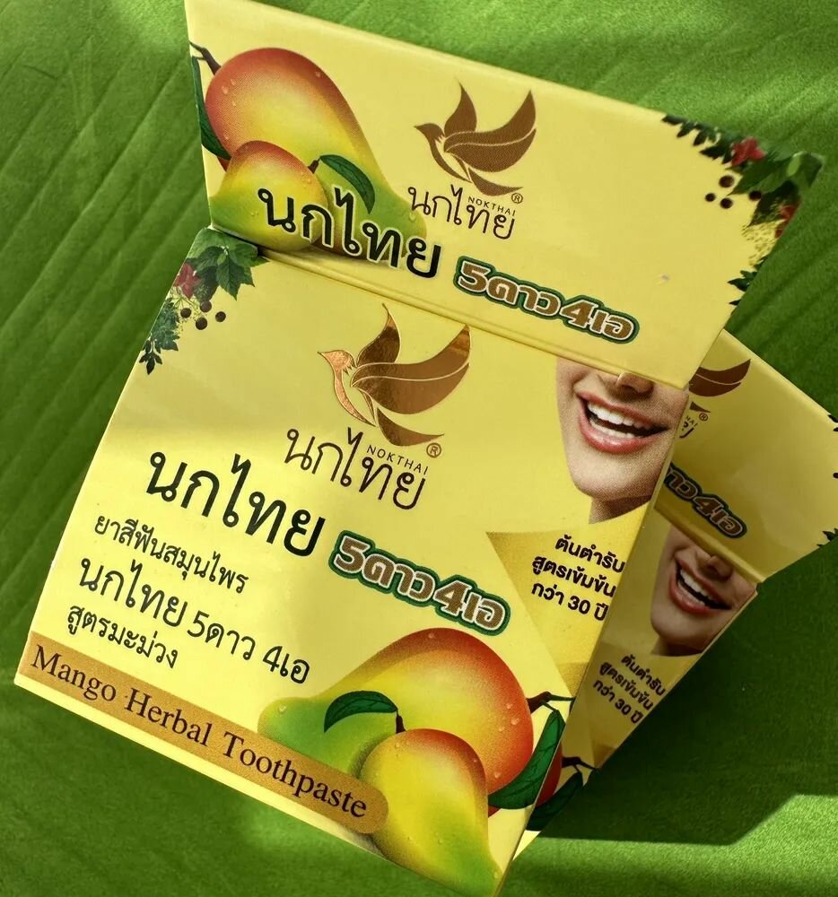 NOKTHAI Набор зубных травяных паст "Манго" 25гр, набор 6 шт.