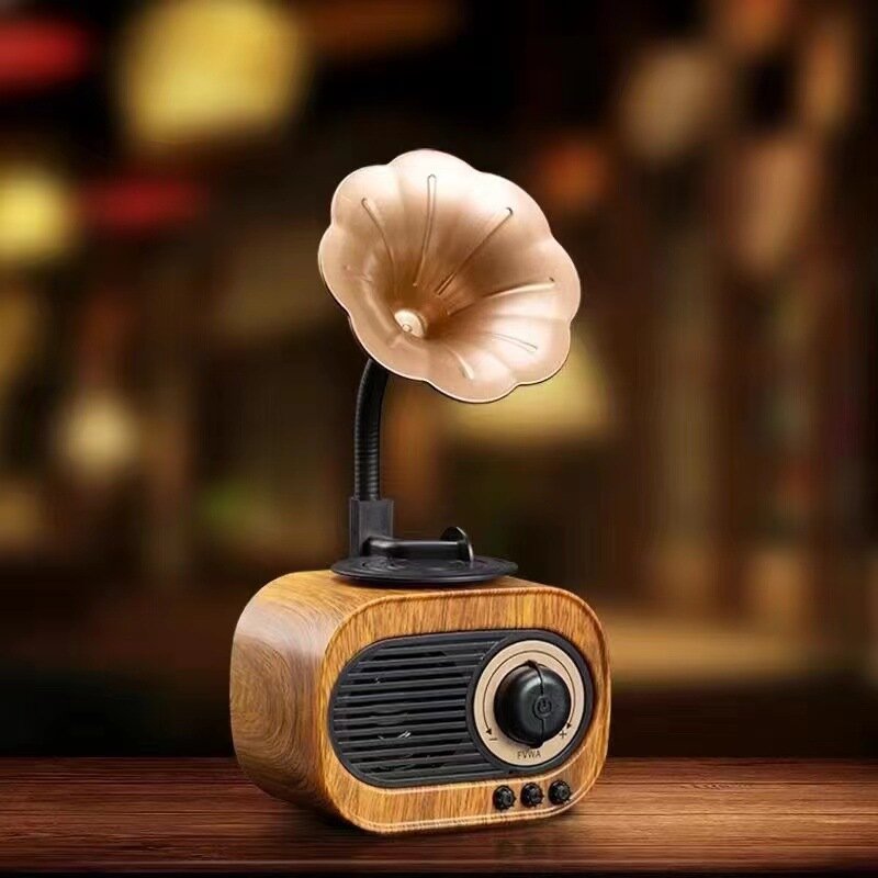 Портативная Bluetooth колонка B5 с FM радио и слотом под карту памяти, стиль дерева, 5.0, для дома и авто