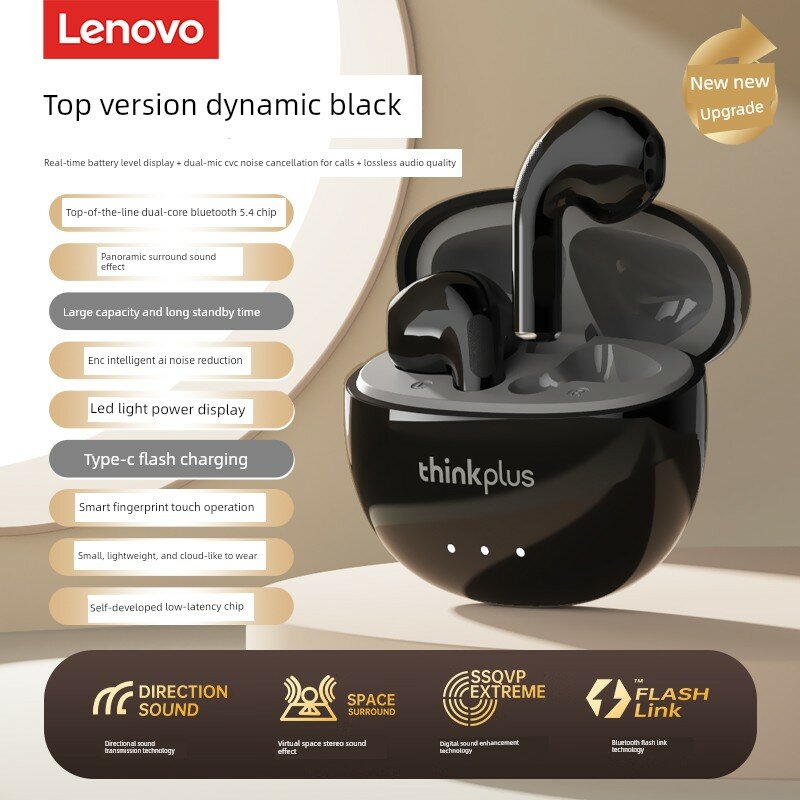 Беспроводная Bluetooth-гарнитура Lenovo LP5pro с шумоподавлением, новая модель 2024 года, внутриканальные наушники для