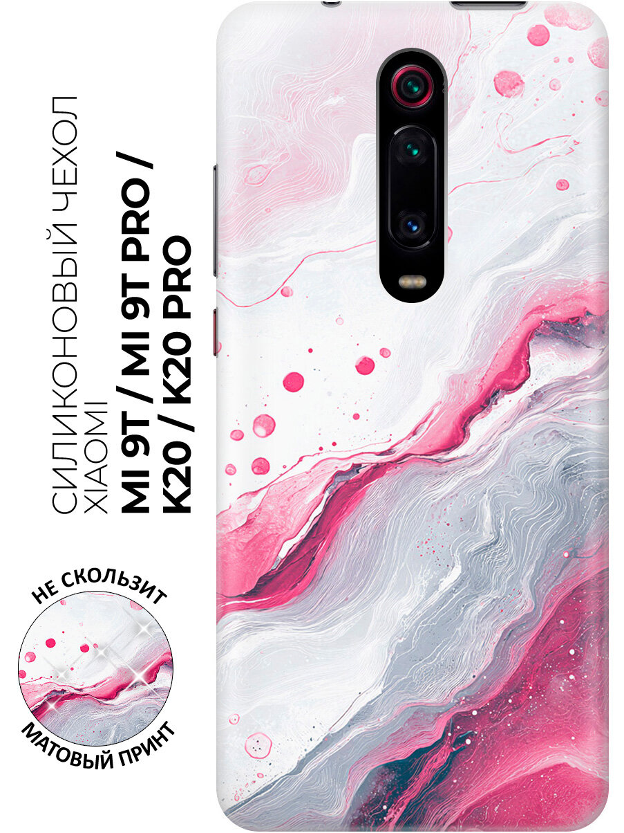 Силиконовый чехол на Xiaomi Mi 9T / Mi 9T Pro / K20 / K20 Pro с принтом "Бело-розовый срез"