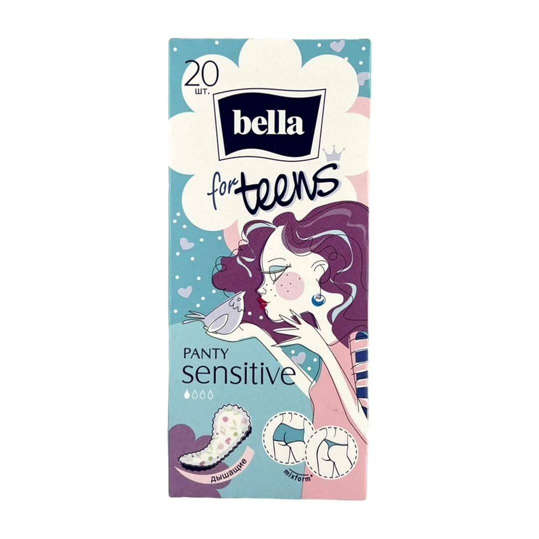 Прокладки гигиенические ежедневные Bella Panty For Teens Sensitive, 1 капля из 4, 20шт
