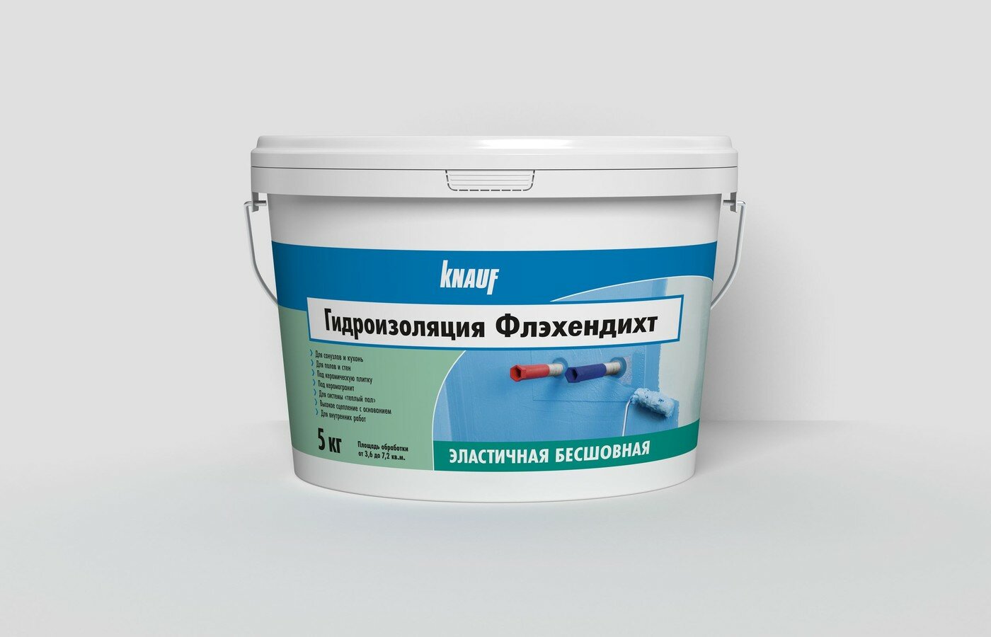 Гидроизоляция KNAUF "Flachendicht", полимерная, латексная, 5кг