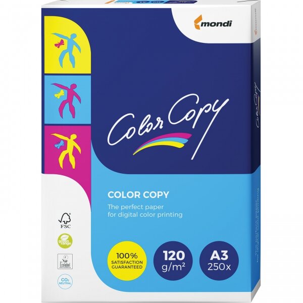 Бумага COLOR COPY матовая немелованная A3 (297х420 мм) 120 г/м2, 250 листов, 180112750