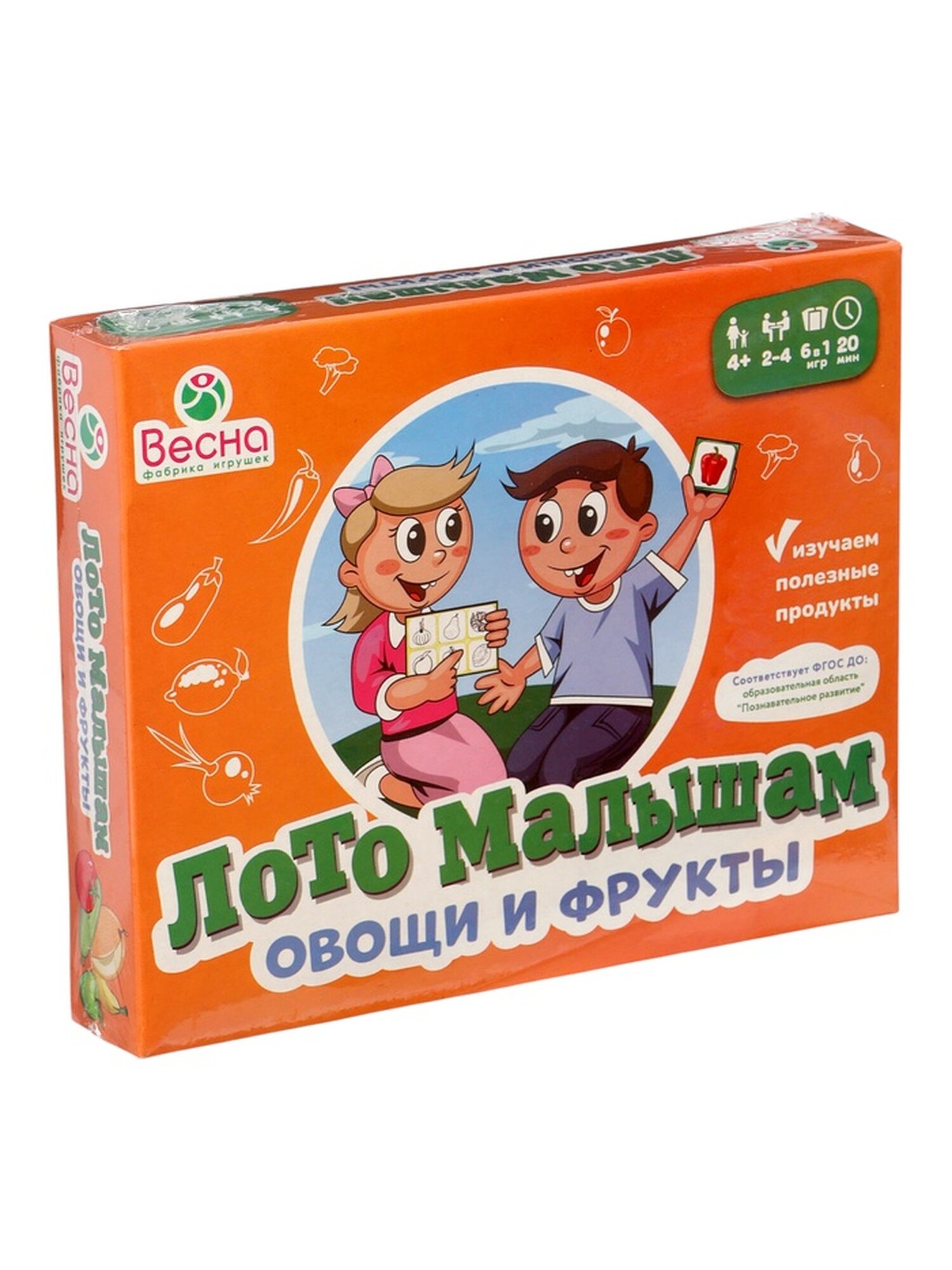 Лото Весна-Киров "Овощи, Фрукты", 2-4 игрока, для детей от 4 лет