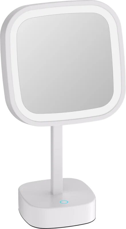 Косметическое зеркало Java S-M331W настольное, с увеличением 5х, LED подсветка, цвет белый матовый