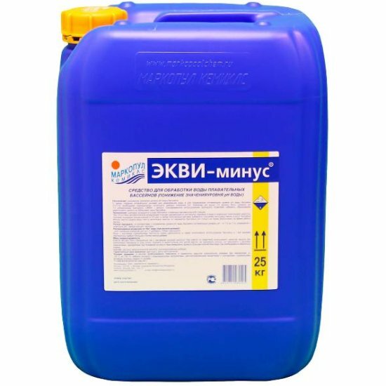 Регулятор кислотности Маркопул Кемиклс экви-минус, 20л(25кг) канистра, жидкость для понижения уровня рН воды