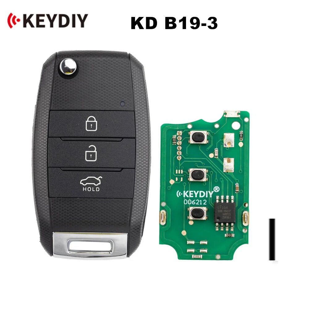 KEYDIY KD B19-3 откидной ключ 3 кнопки для KIA, 5 шт.