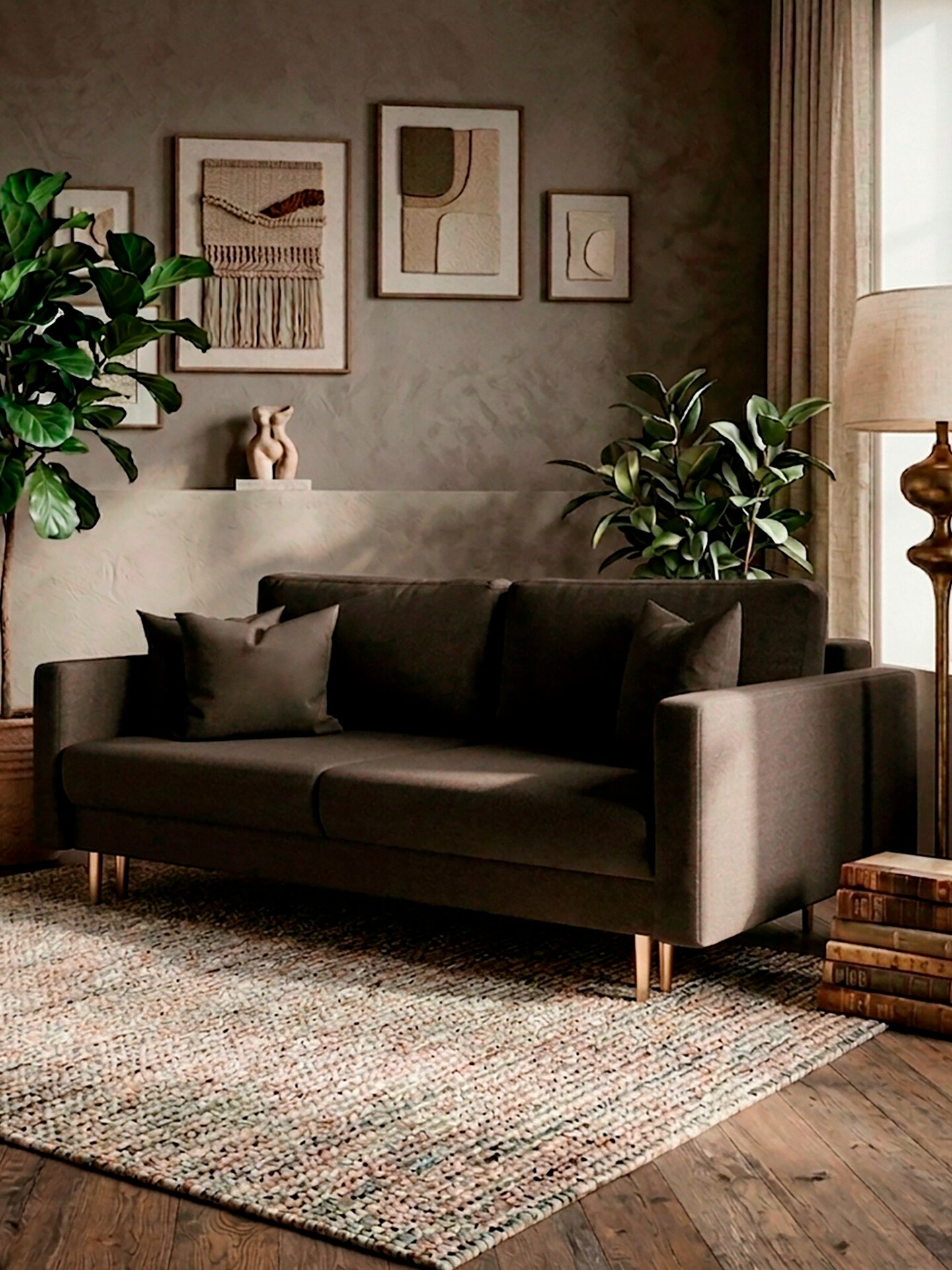 Диван Астро Лайт Velutto 24 GF 230x110x90 см, коричневый Велютто, еврокнижка GOODFORM