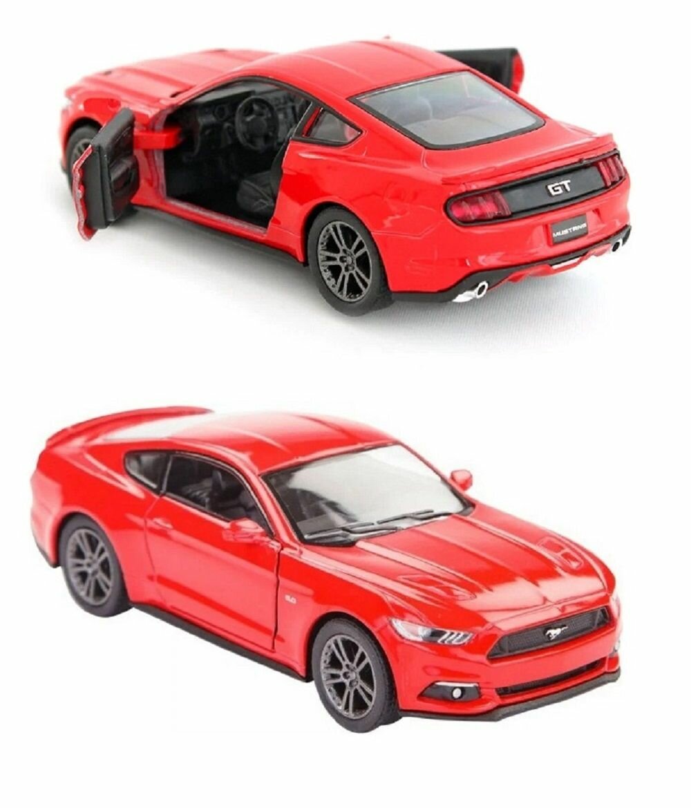 Модель машины Kinsmart "Ford Mustang GT 2015", масштаб 1:38, красная, инерционная
